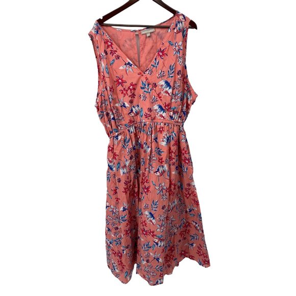 Woman Within | Dresses | Woman Within Floral V Neck Sleeveless Back Tie ...